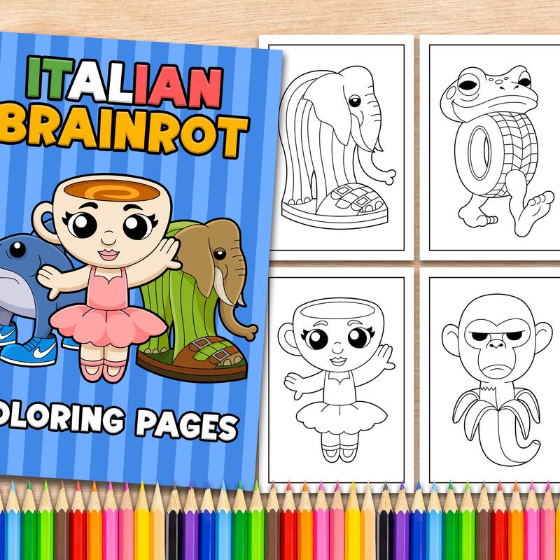Brain Rot Coloring Pages - Etsy