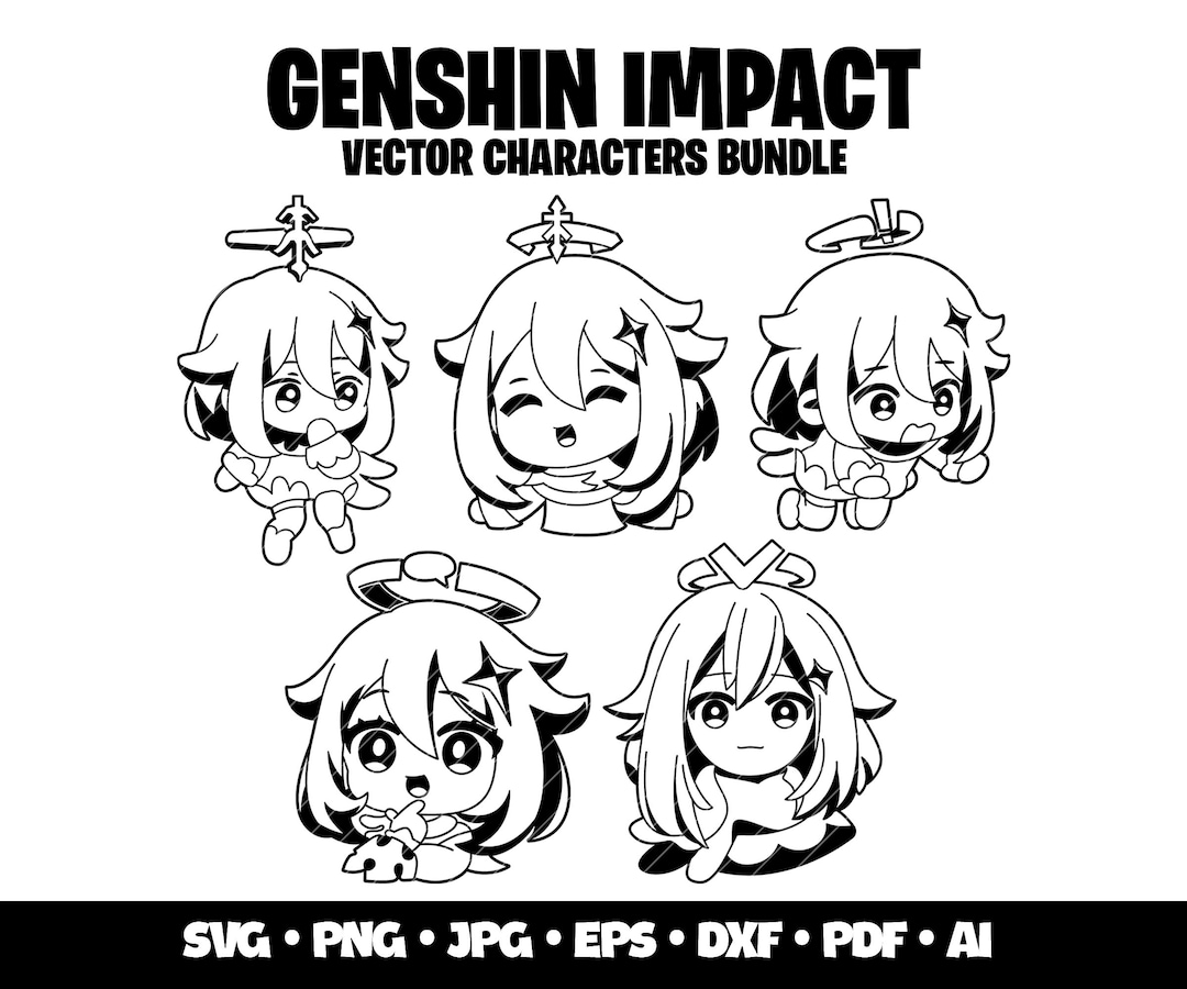 Genshin Impact Characters SVG Bundle Cricut Vector Genshin Printable ...