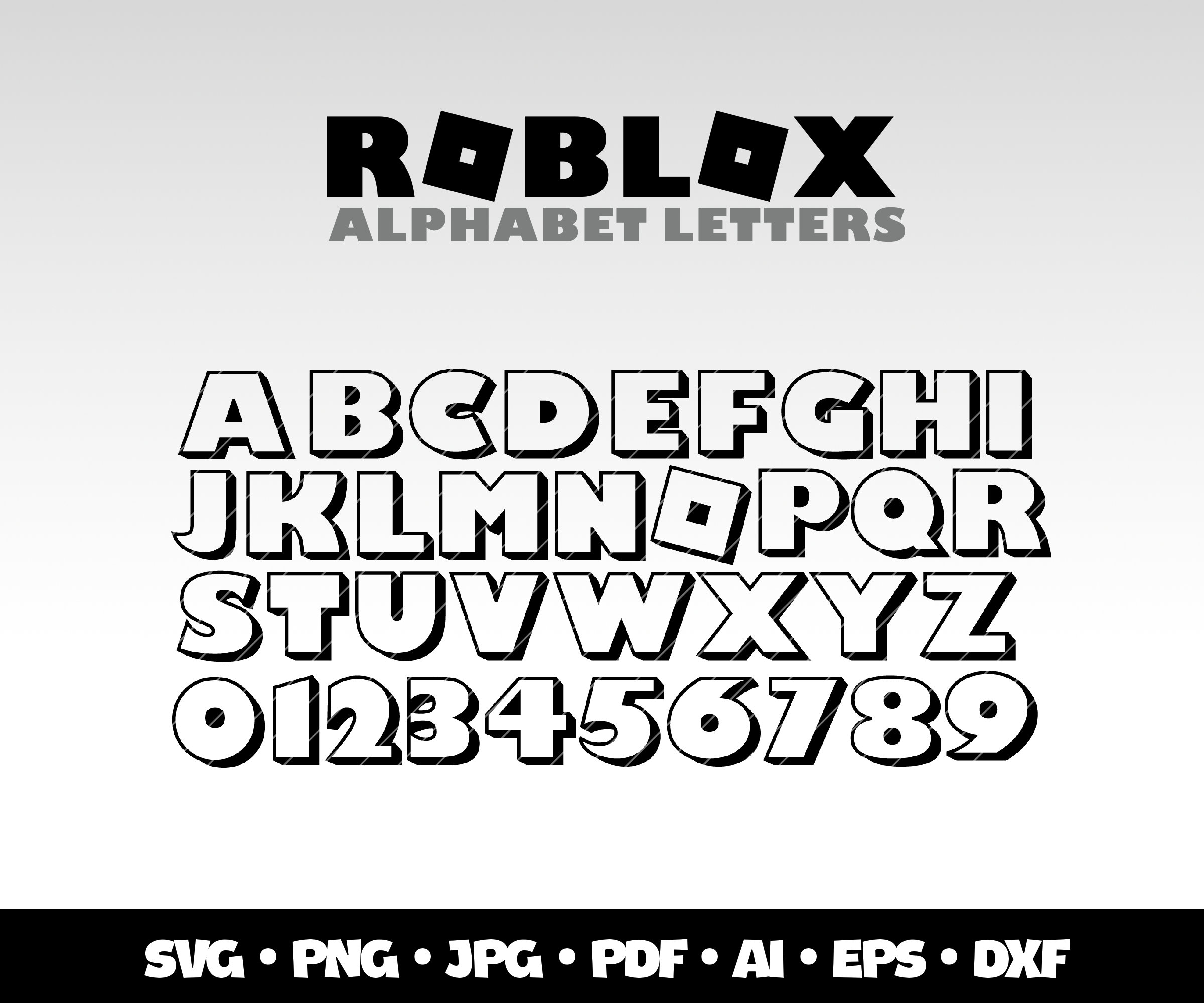 Roblox SVG Bundle Roblox Alphabet PNG Roblox TTF Gamer Gift for Roblox ...