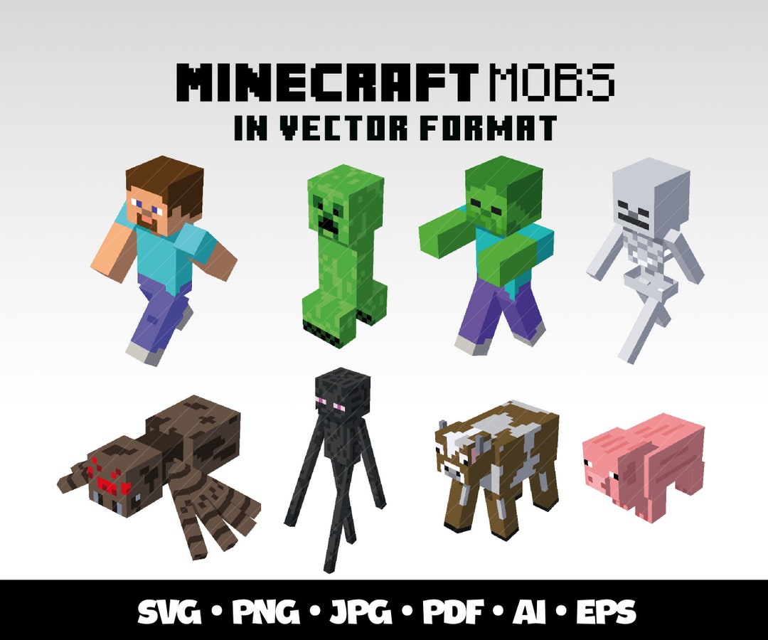 Minecraft Svg Bundle Minecraft Creeper, Steve, Zombie Vector Digital ...