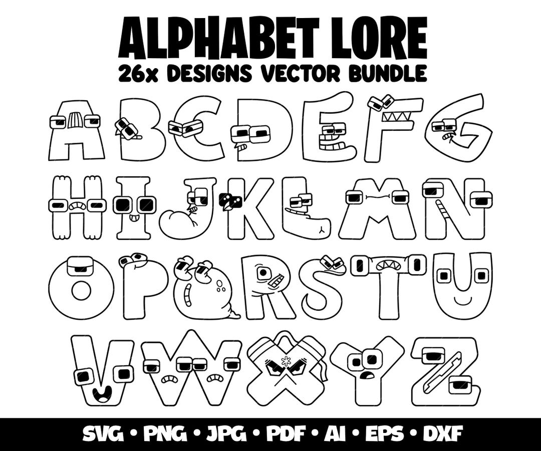 Alphabet Lore SVG Bundle Letters Printable Alphabet Lore Png Clipart ...