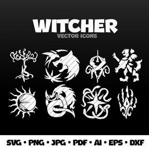 Witcher Svg Bundle Pack Witcher Vector Png White Wolf Svg Witcher Logo ...