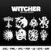 Witcher Svg Bundle Pack Witcher Vector Png White Wolf Svg Witcher Logo ...