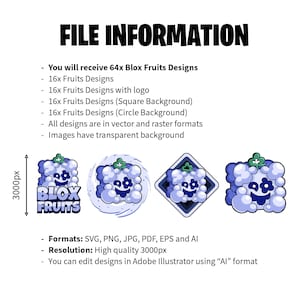 64 Blox Fruits SVG Bundle Roblox Gaming Clipart Pirate Ninja Roblox SVG ...