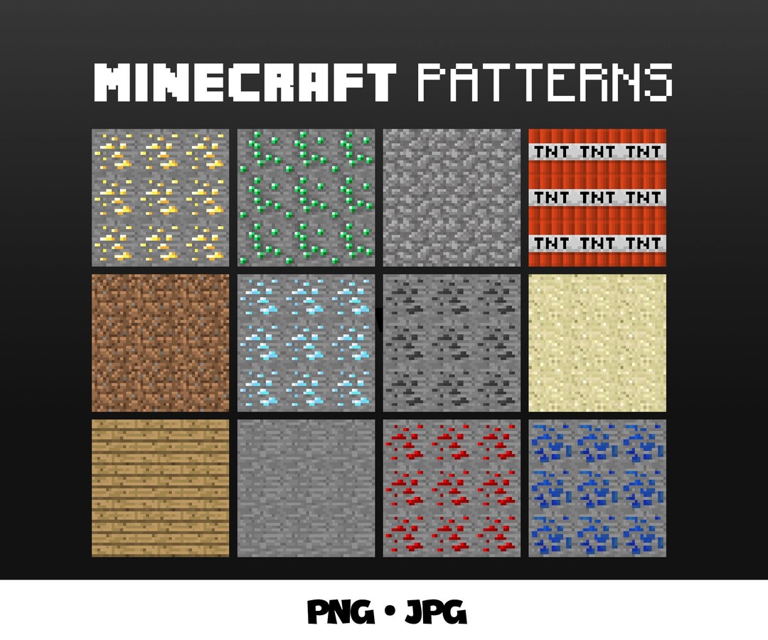 Minecraft Digital Paper Minecraft Seamless Bundle Gaming Clipart ...