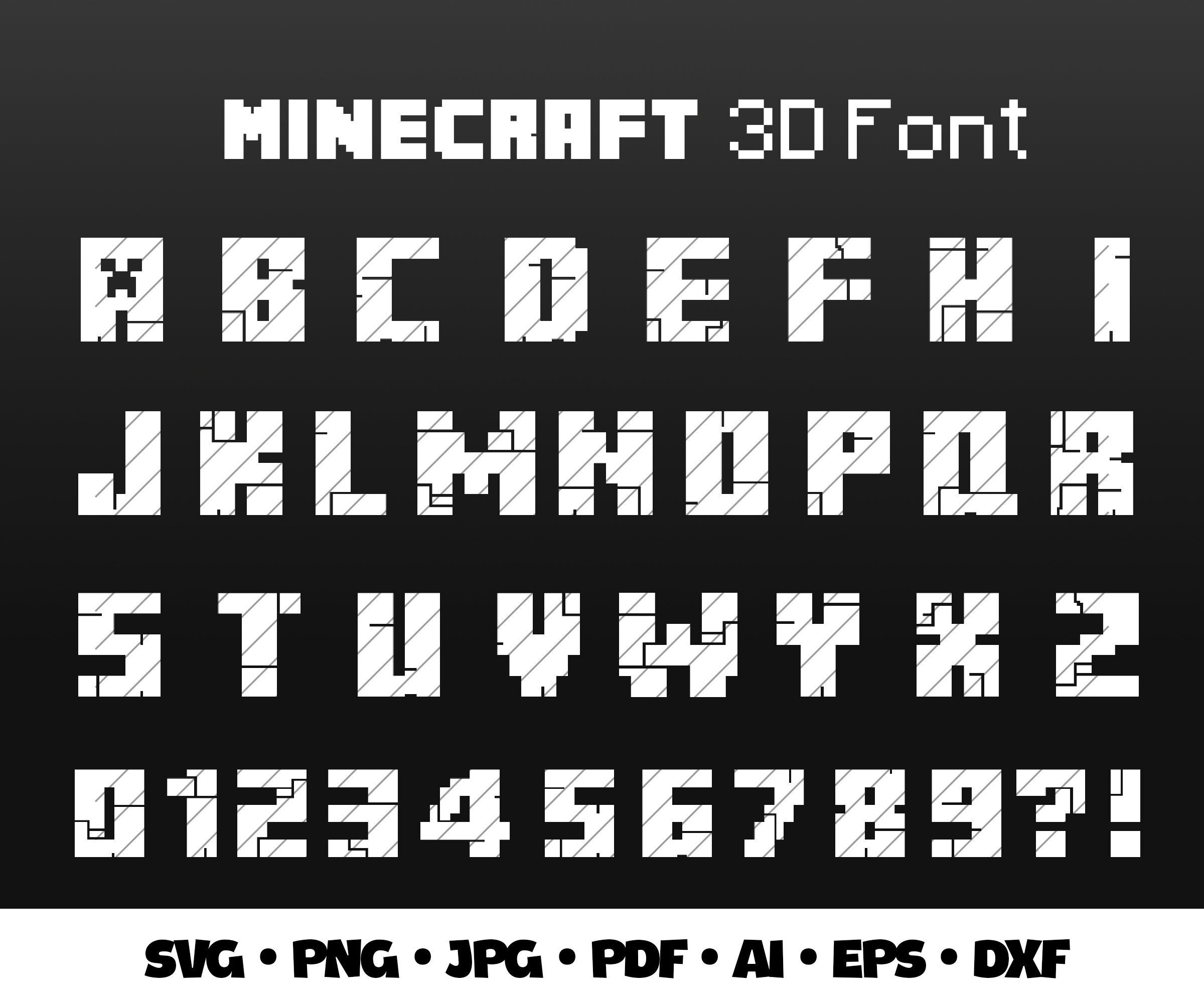 Minecraft Font Svg Bundle Minecraft Alphabet Printable Minecraft Gamer ...