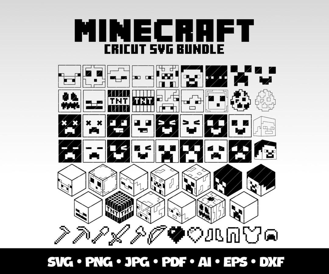 Minecraft Svg Bundle Gaming Cricut Minecraft Birthday Gift for Gamer ...