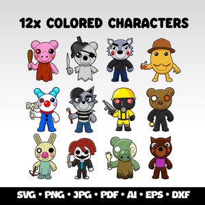 Roblox Piggy SVG Bundle Roblox Characters Cricut Roblox Birthday Gift ...