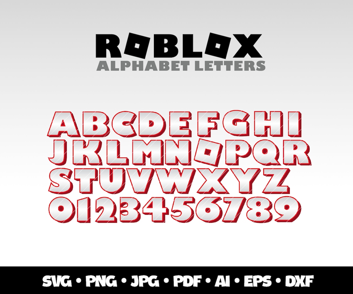 Roblox SVG Bundle Roblox Alphabet PNG Roblox TTF Gamer Geschenk für ...