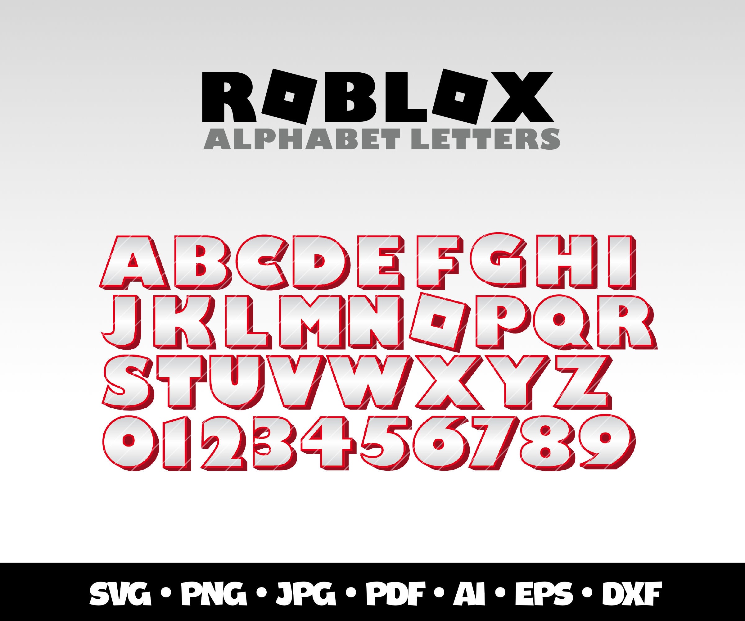 Roblox SVG Bundle Roblox Alphabet PNG Roblox TTF Gamer Gift for Roblox ...