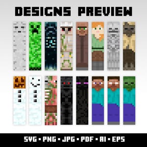 30 Mine Bookmarks Printable PDF Minecraft Bundle Gaming Clipart ...