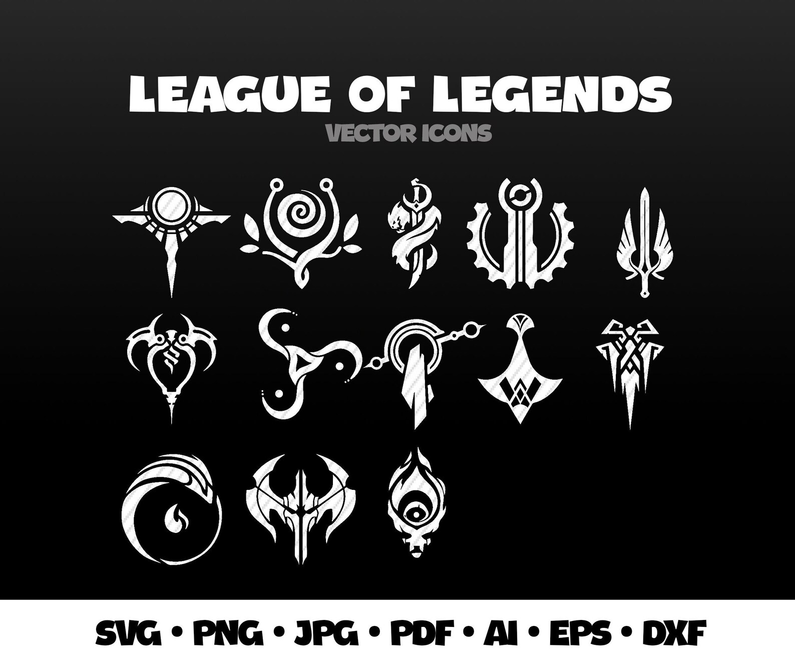 League of Legends Vector Icon Pack Lol Svg League Champions Riot Games ...