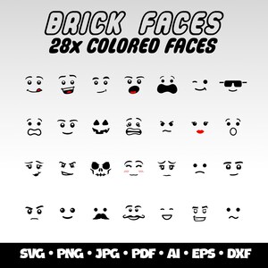 140 Brick Faces Svg Bundle Kids Toys Building Blocks Svg Brick ...
