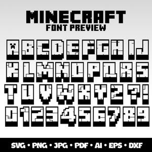 Minecraft 4 Fonts Svg Bundle Minecraft Alphabet Printable Minecraft ...