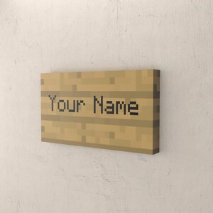 Minecraft Personalized Wooden Sign Papercraft Gift Minecraft Wooden ...