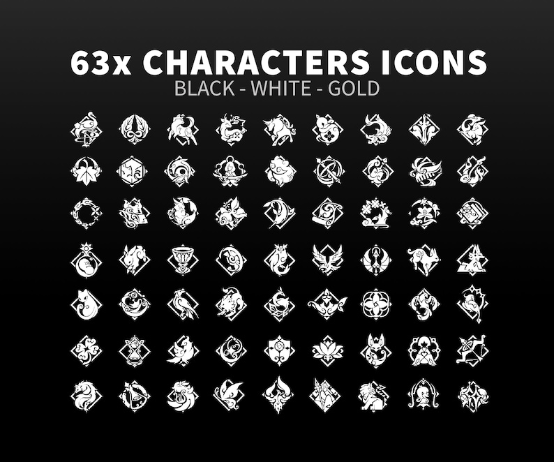 Genshin Impact SVG Bundle Elements Genshin Impact Characters Vector ...