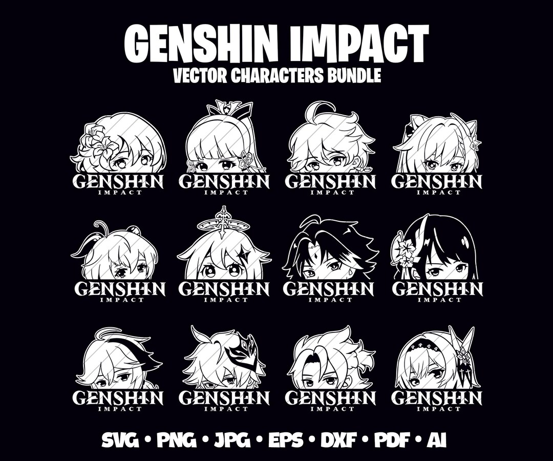 Genshin Impact Characters SVG Bundle Cricut Vector Genshin Printable ...