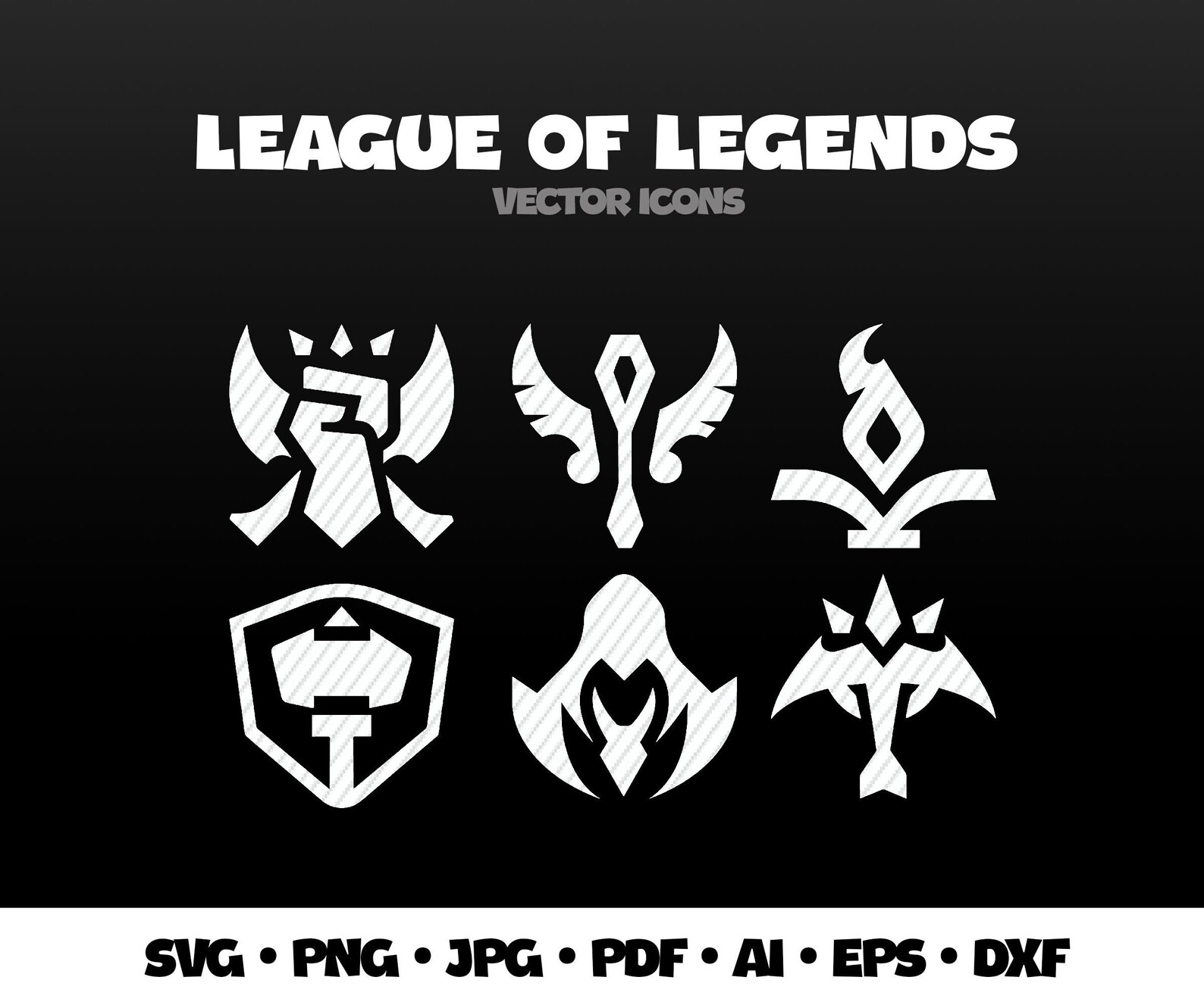 League of Legends Vector Icon Pack Lol Svg League Champions Riot Games ...