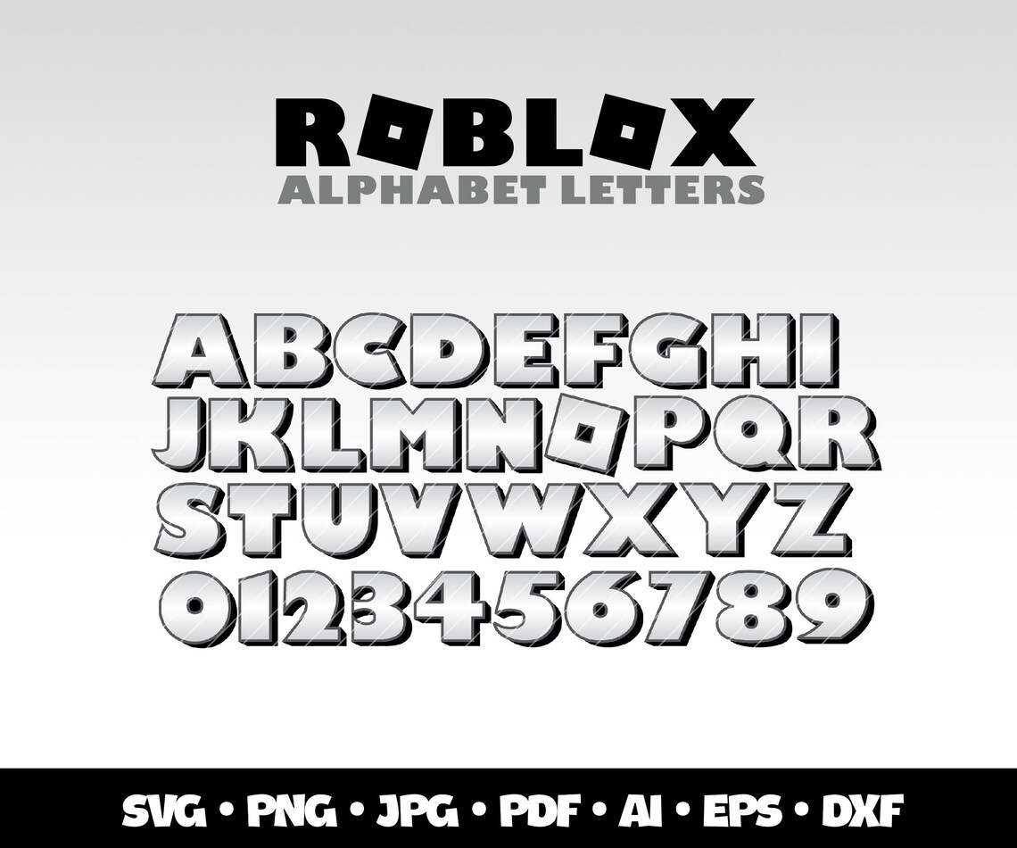 Roblox SVG Bundle Roblox Alphabet PNG Roblox TTF Gamer Geschenk für ...