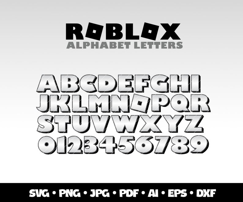 Roblox SVG Bundle Roblox Alphabet PNG Roblox TTF Gamer Geschenk für ...
