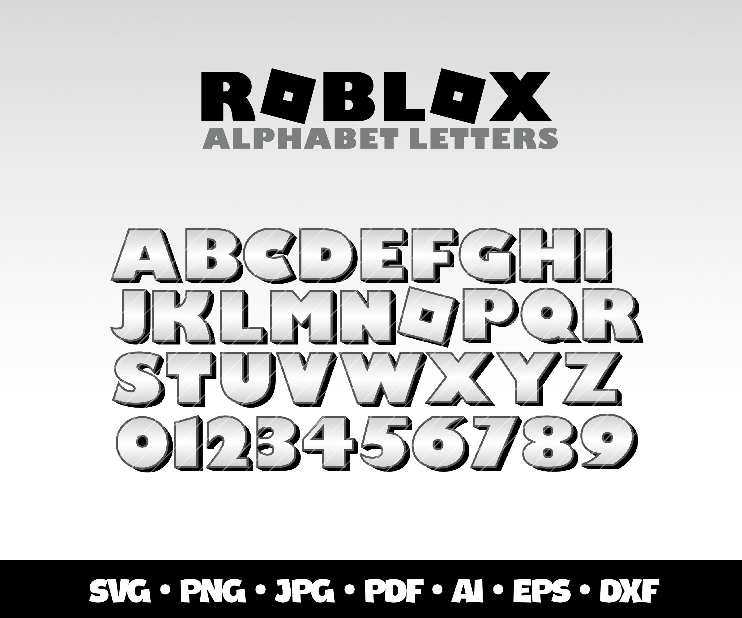 Roblox SVG Bundle Roblox Alphabet PNG Roblox TTF Gamer Gift for Roblox ...