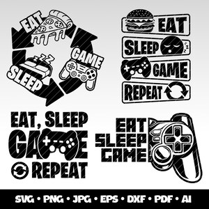 Gaming Svg Bundle, Eat Sleep Game Repeat Svg, Gamer Svg, Gaming Svg ...