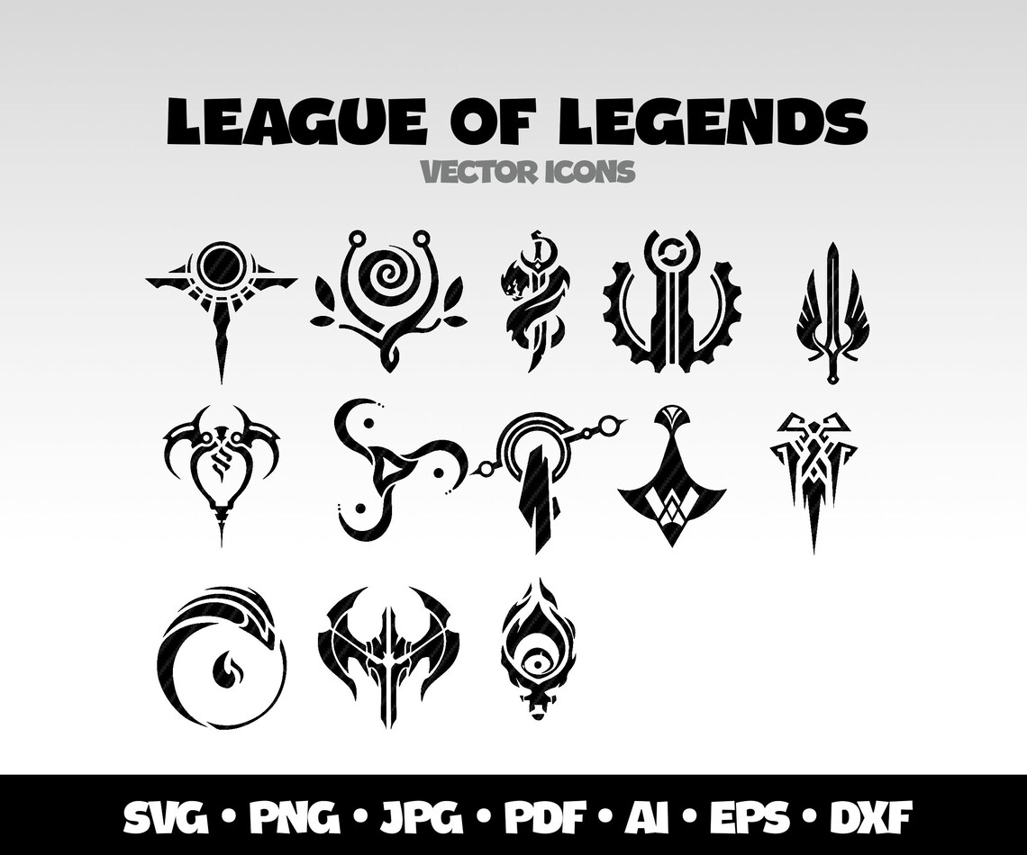 League of Legends Vector Icon Pack Lol Svg League Champions Riot Games ...