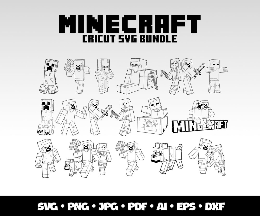 Minecraft Svg Bundle Gaming Cricut Minecraft Birthday Gift for Gamer ...