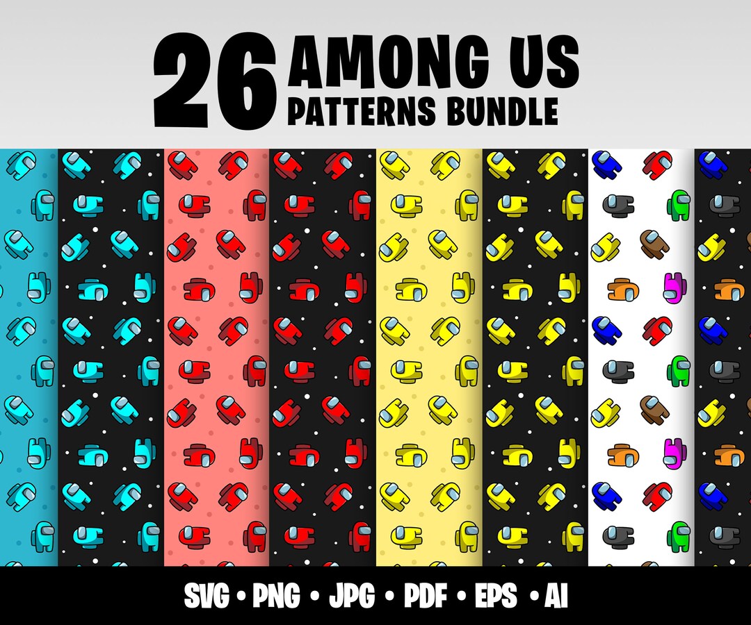 26 Among Us Funny Pattern Among Us Vector Bundle SVG Among Us Seamless ...