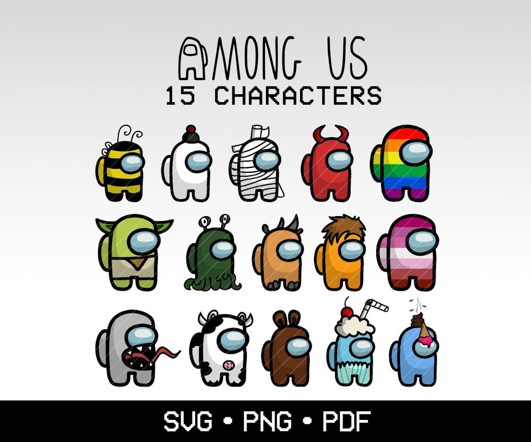 Among Us Cute Characters Print and Sticker Ready Among Us SVG File ...