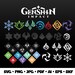 Genshin Impact Element Icons SVG Cut File Vector Genshin Printable ...