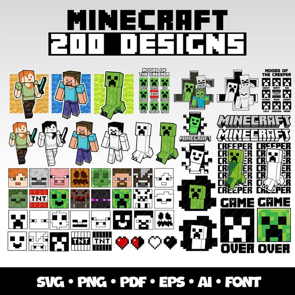 Minecraft svg - Etsy