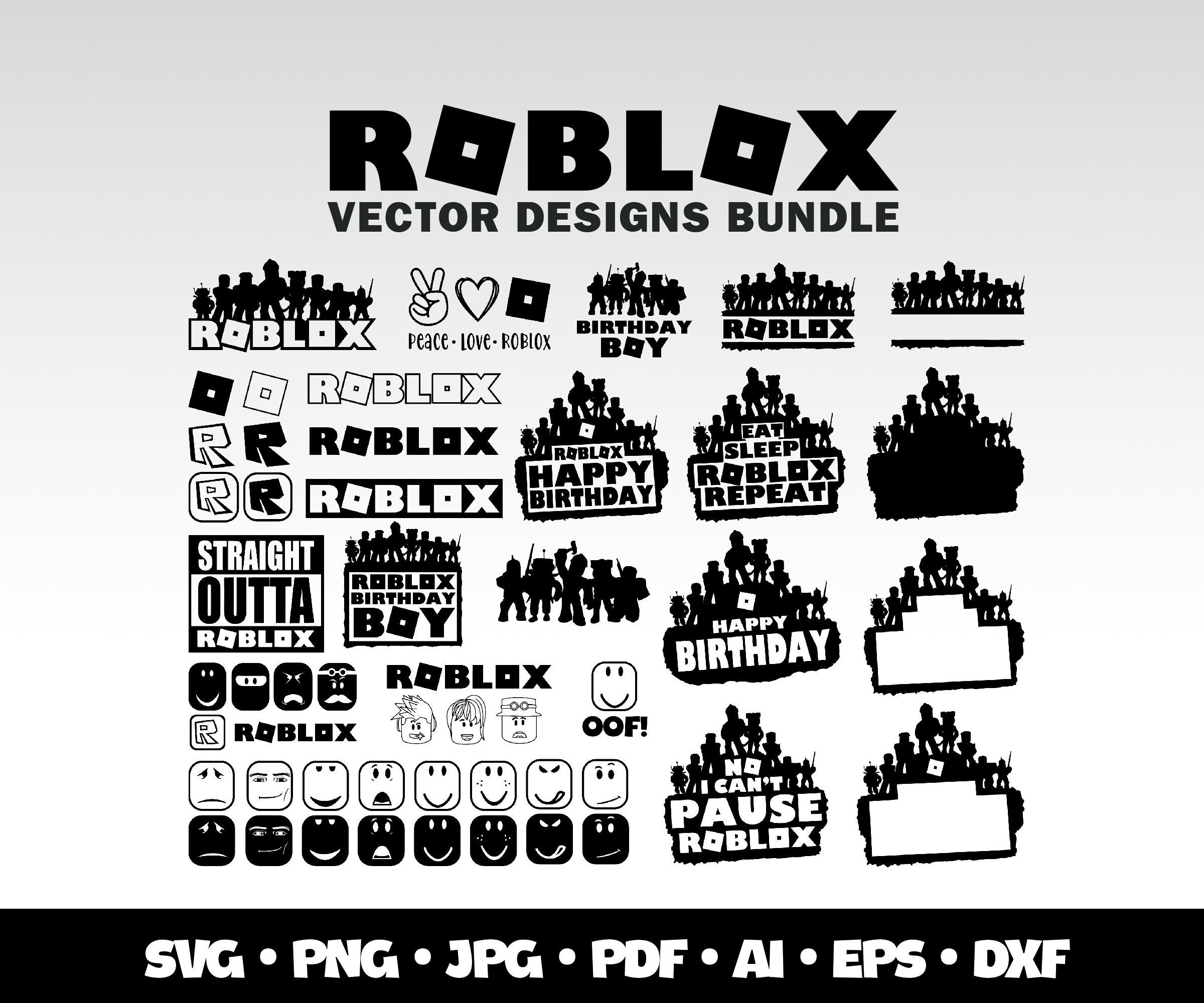 Roblox SVG Bundle Roblox Birhday Gift Roblox Clipart Gamer Gift for ...