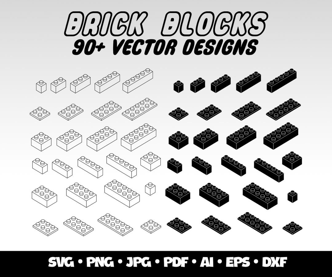 Brick Building Blocks Svg Bundle Kids Toys Building Blocks Svg Brick ...