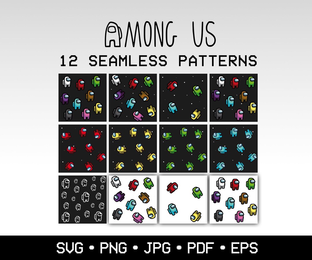 Among Us Funny Pattern Among Us Vector Bundle SVG Among Us Seamless ...