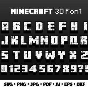 Minecraft Font Svg Bundle Minecraft Alphabet Printable Minecraft Gamer ...