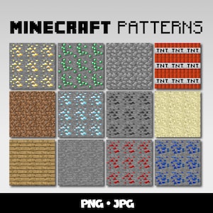 Minecraft Digital Paper Minecraft Seamless Bundle Gaming Clipart ...