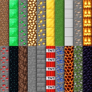 50 Mine Seamless Patterns Bundle Minecraft Digital Paper Gaming Clipart ...