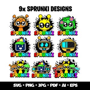 66 Sprunki Svg Bundle Sprunki Beats Gaming Clipart Layered SVG Gamer ...
