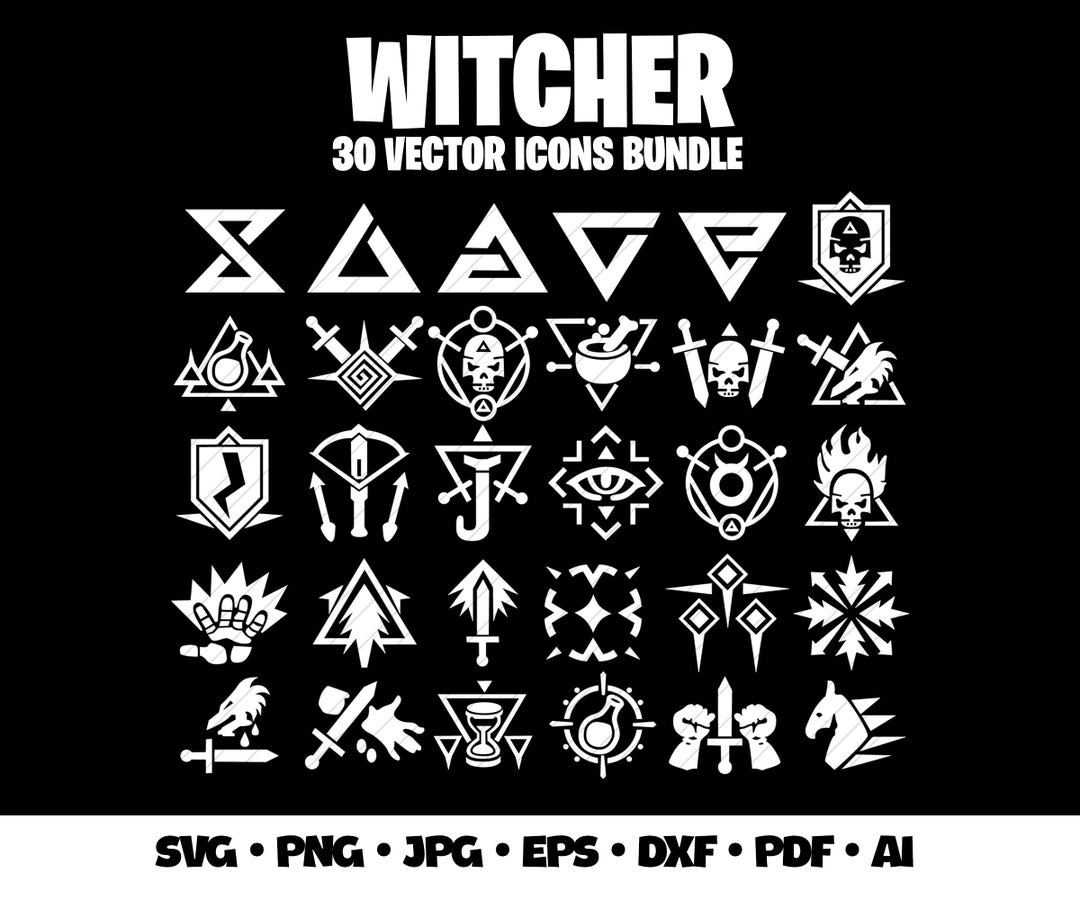 Witcher Svg Bundle Pack Witcher Vector Png Gaming Clipart Svg Witcher ...