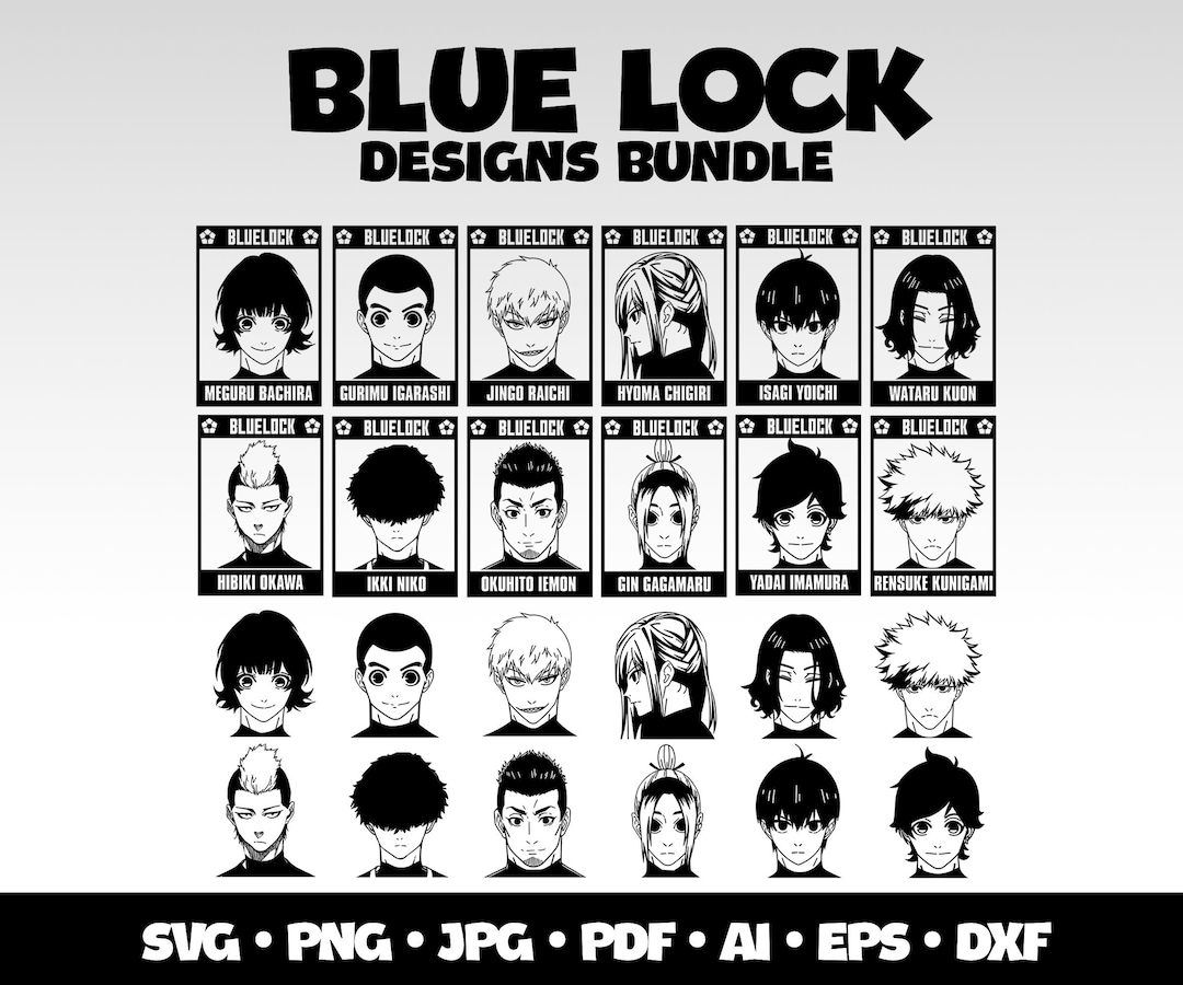Blue Lock Anime Icons SVG Isagi Yoichi Blue Lock Digital Files Blue ...