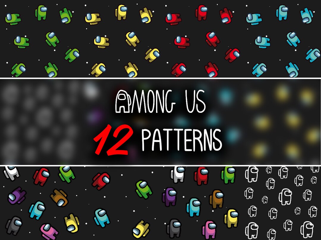 Among Us Funny Pattern Among Us Vector SVG Among Us Seamless Background ...