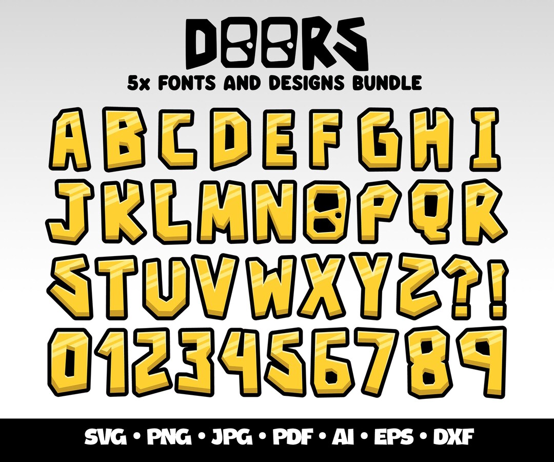 Doors Roblox Font SVG Bundle Roblox Layered Svg Cricut Roblox Doors ...