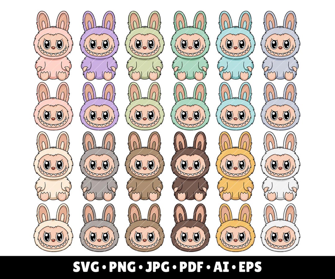 Labubu Svg Bundle Vector Digital File for Cricut Labubu Characters ...