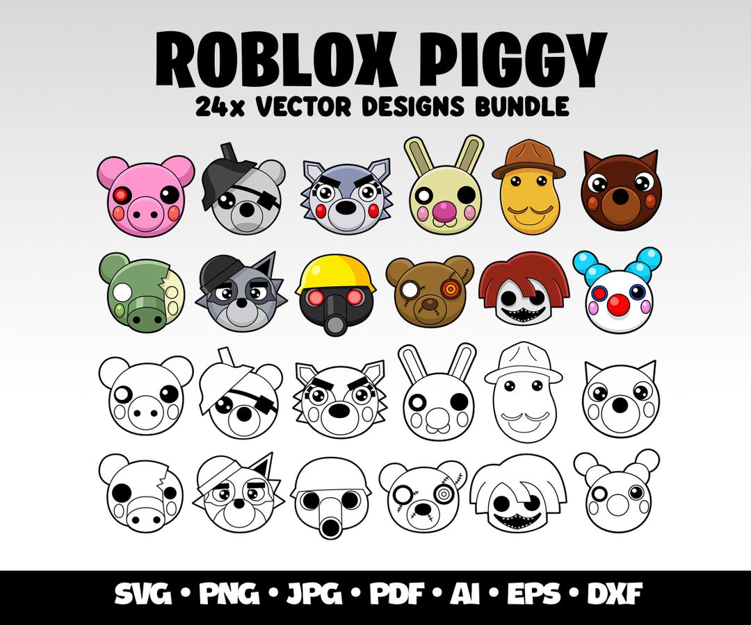 Roblox Piggy SVG Bundle Roblox Characters Cricut Roblox Birthday Gift ...