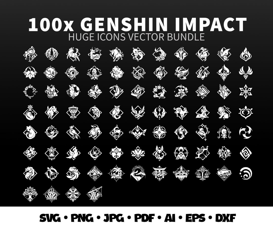 Genshin Impact SVG Bundle Elements Genshin Impact Characters Vector ...
