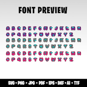 Among Us Font Birthday Boy Svg Bundle Among Us Alphabet Letters SVG ...