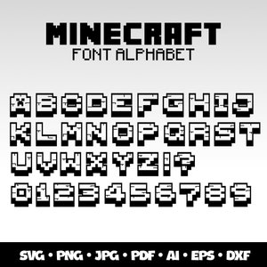 Minecraft Font Svg Bundle Creeper Minecraft Alphabet Printable ...