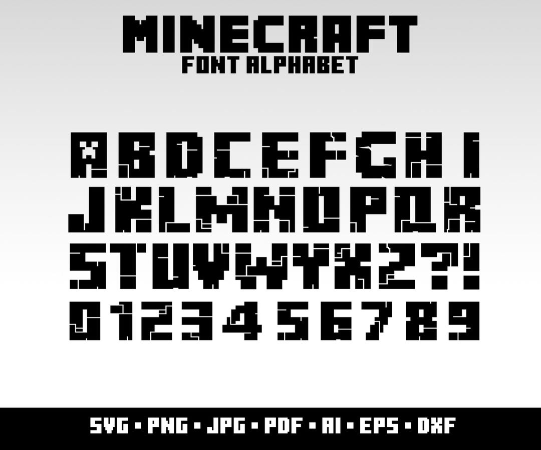 Minecraft Font Svg Bundle Minecraft Alphabet Printable Minecraft Gamer ...