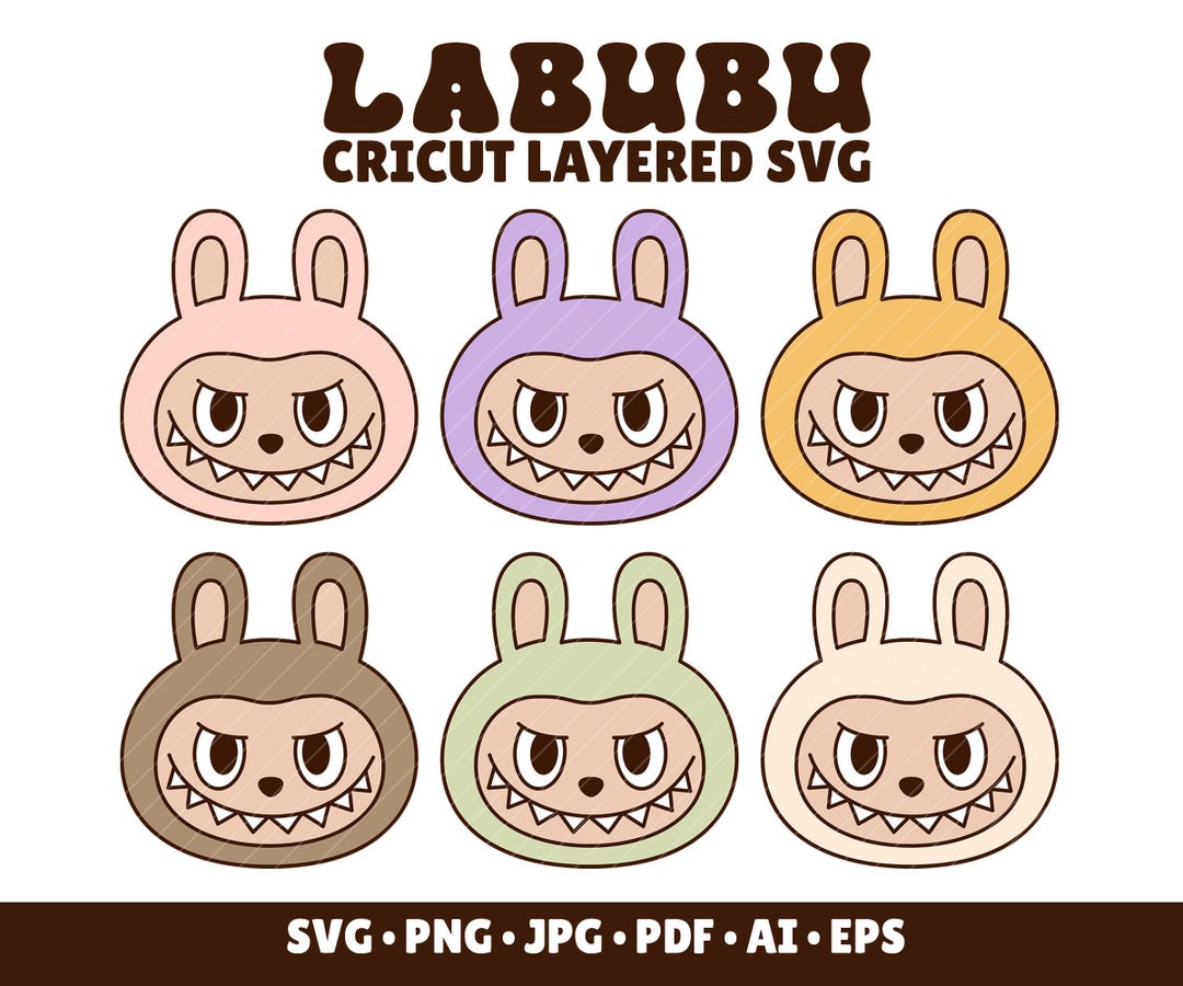 Labubu Svg Bundle Vector Digital File for Cricut Labubu Characters ...